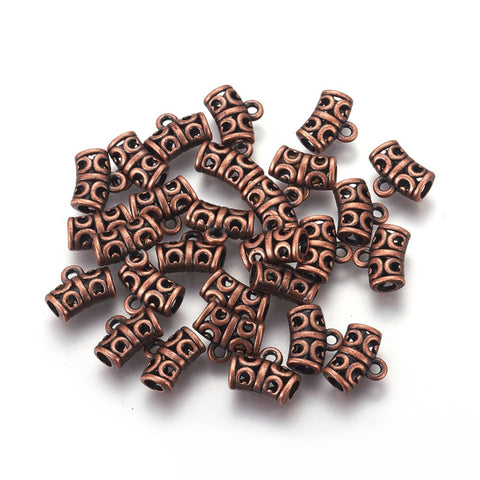 Antique Copper Tube Bead Bails 10/pk – i-Bead Inc.