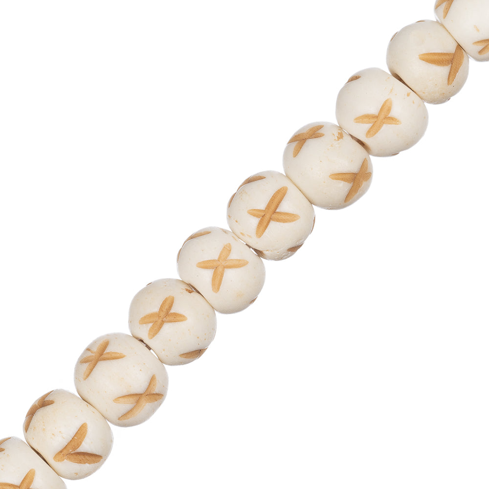 Bone Carved Round 8mm Antique Ivory 32/Str – i-Bead Inc.