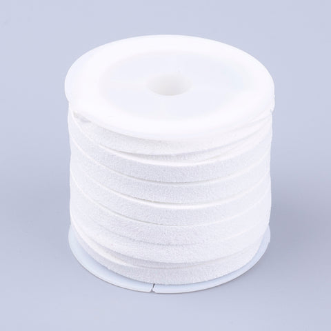 5mm Faux Suede Lace White 5m – i-Bead Inc.