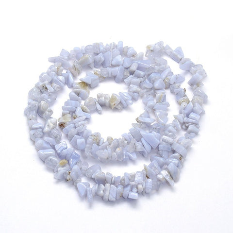 Agate Blue Lace (Natural) Bead Chips 31" Strand – i-Bead Inc.