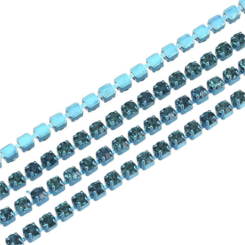 Metal 2mm Blue Zircon Rhinestone Banding 10yd/pk – i-Bead Inc.