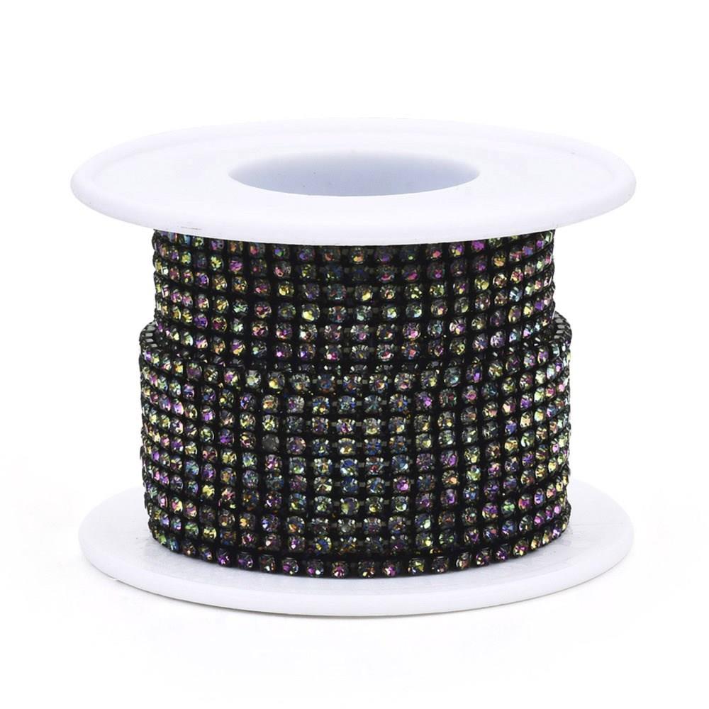 Metal 2mm Multi Colour Rhinestone Banding by the Yard – i-Bead Inc.
